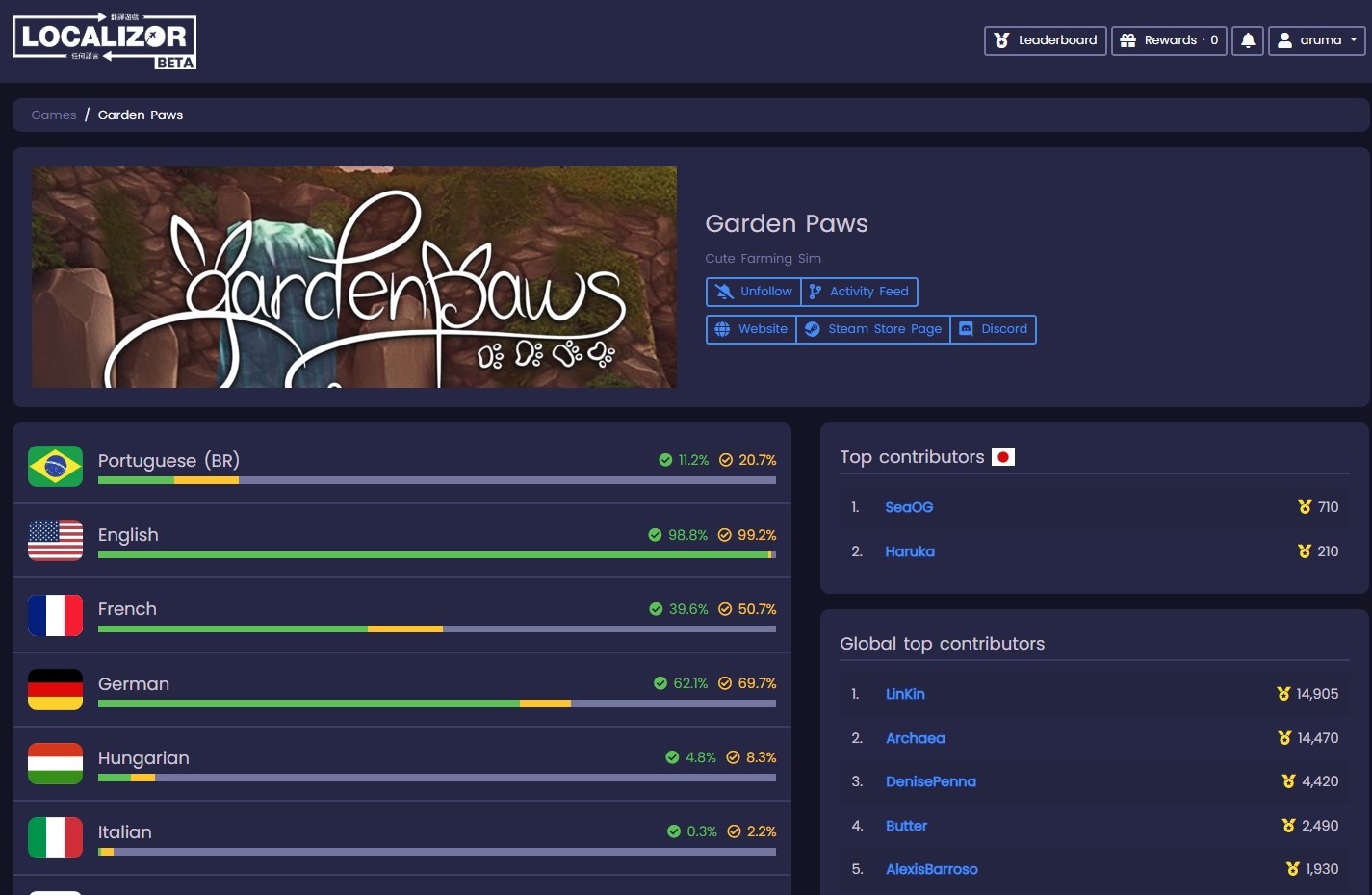 Garden Pawsに日本語化が来るか！？Localizorで翻訳に参加してみよう！ | アルマ流ゲーム・ライフ備忘録
